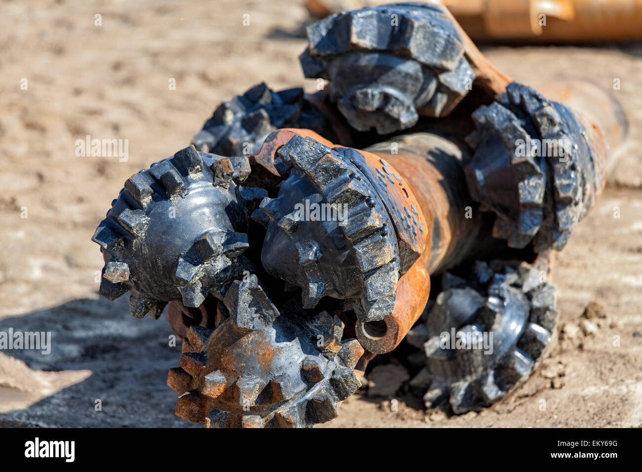 Water well being drilled in Almond orchard. Tulare County, San Joaquin ...
