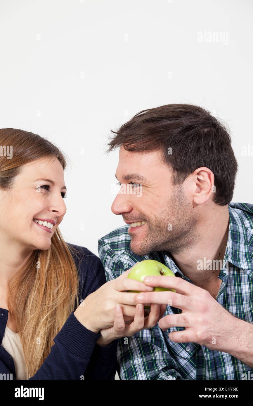 Couple in love having a breakfast Stock Photo - Alamy