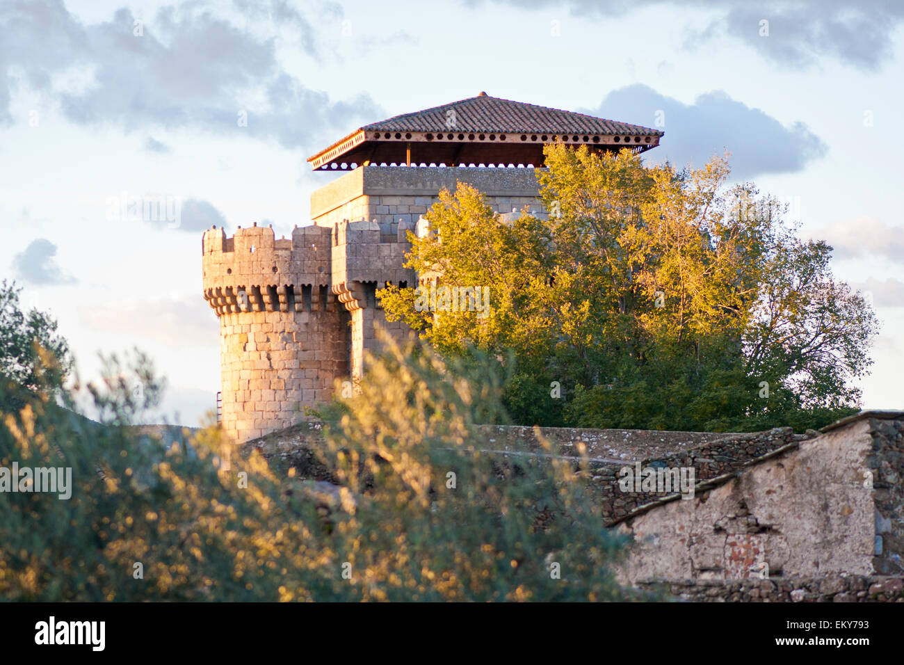 Spanish Castle at sunset Stock Photo - Alamy