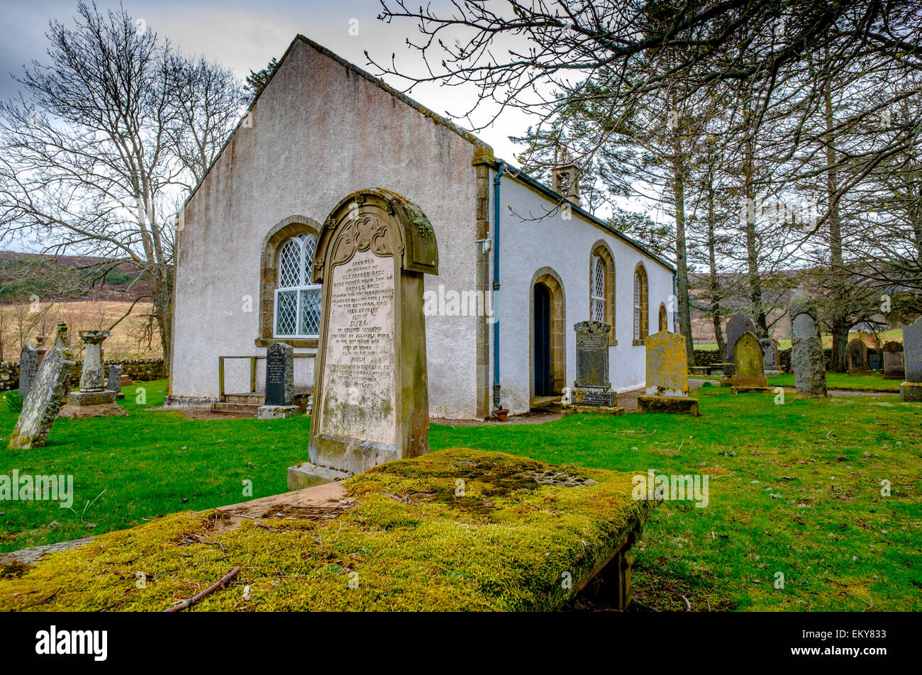 Exterior of Croick Church, Strathcarron, Sutherland, Scotland showing ...