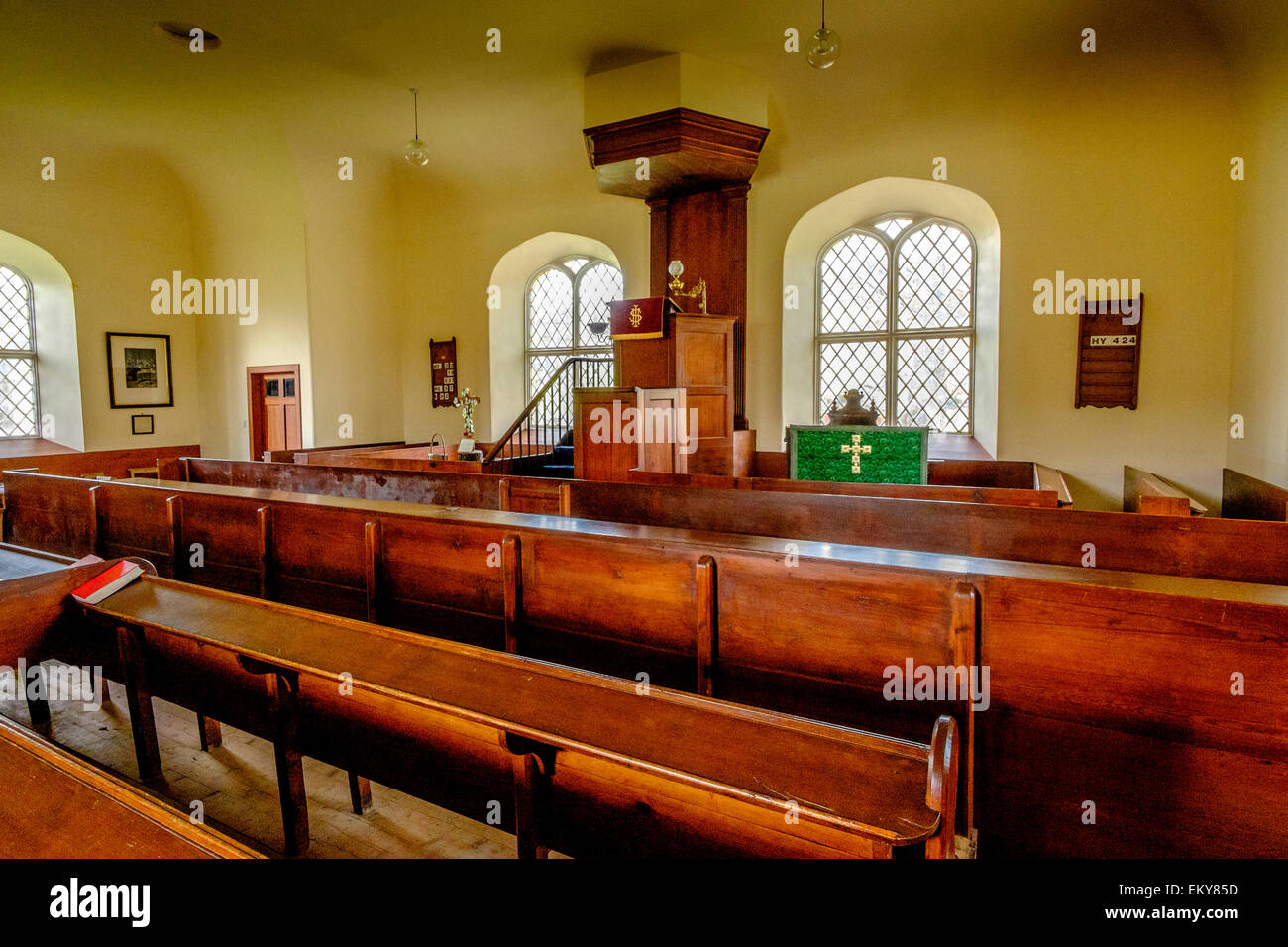 Interior of Croick Church, Strathcarron, Sutherland, Scotland Stock ...
