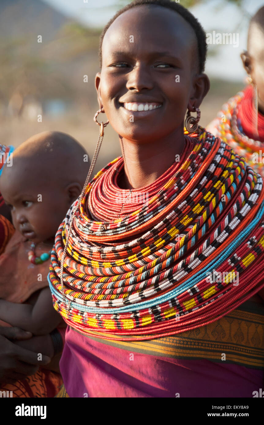 Women and baby from Samburu tribe; Samburu, Kenya Stock Photo - Alamy