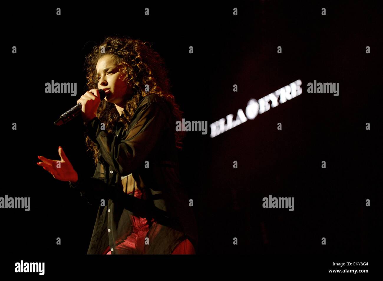 UK singer Ella Eyre performs live at Glasgow SSE Hydro on Tuesday 14th ...