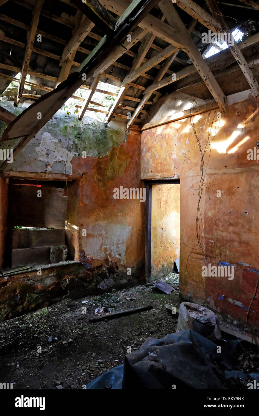 Old abandoned Gate Lodge House in Rural West Cork Ireland Stock Photo ...