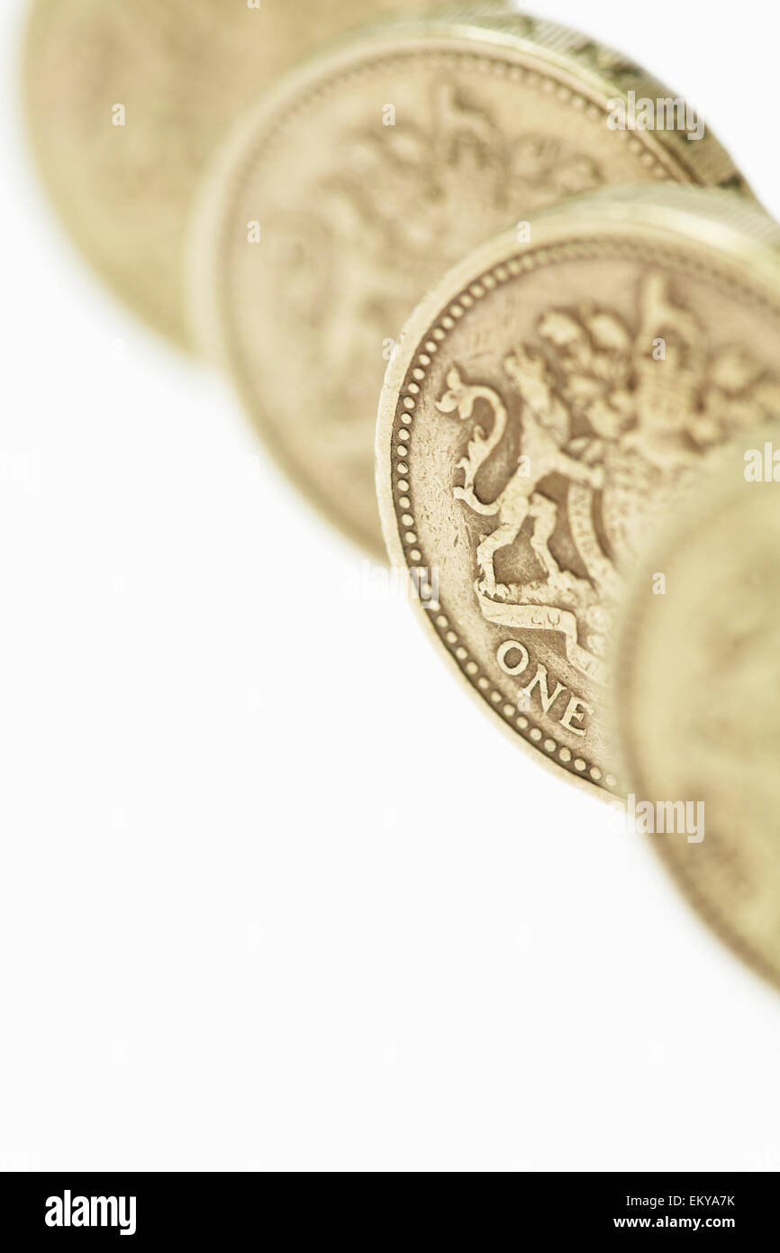 British One Pound Coins Stock Photo - Alamy