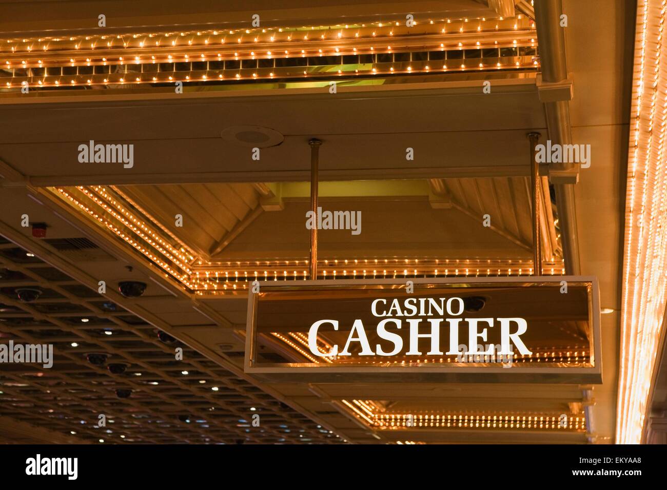 Las Vegas, Nevada, United States Of America; Casino Cashier Sign And ...