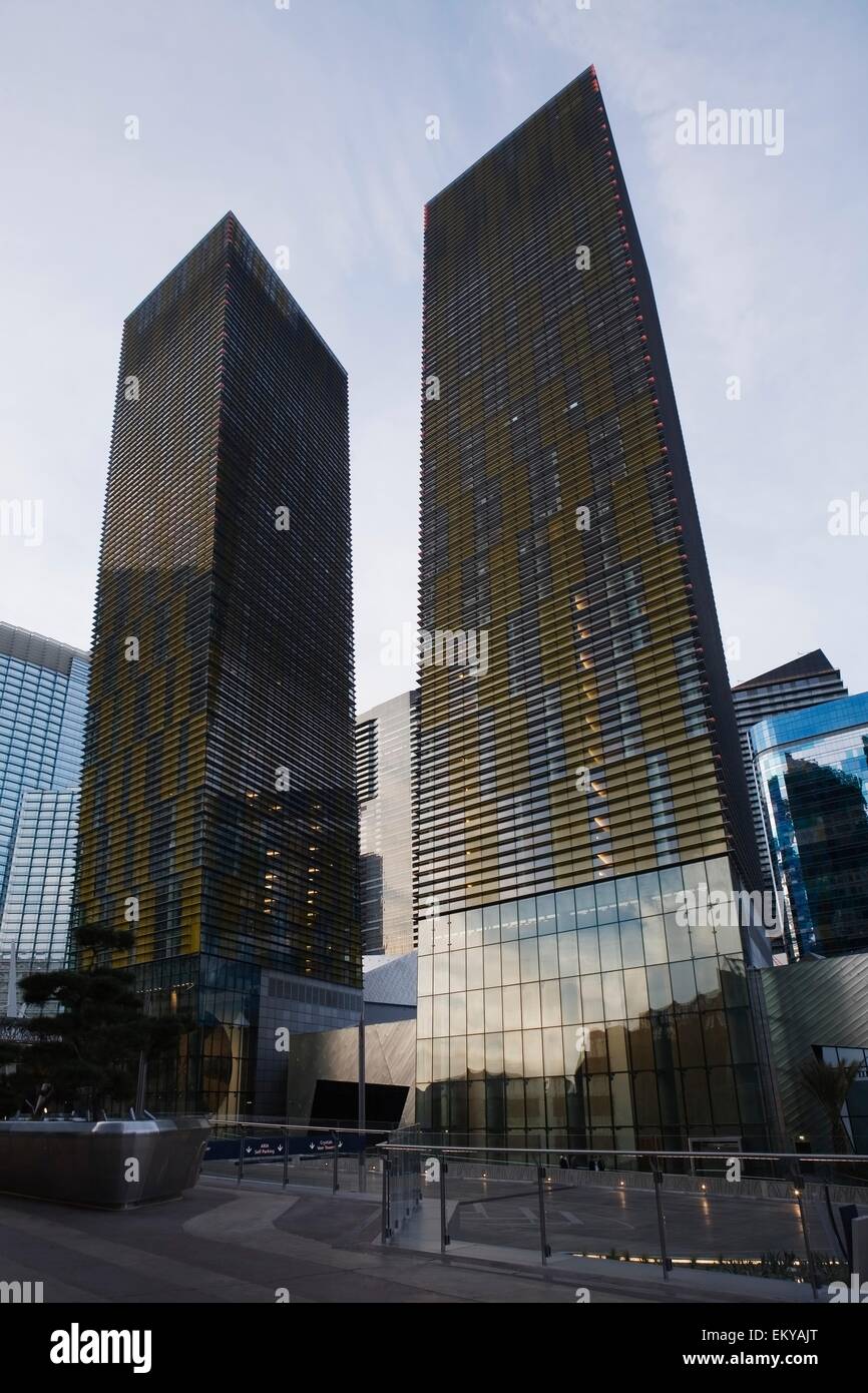 Las Vegas, Nevada, United States Of America; Two Building Towers Stock ...