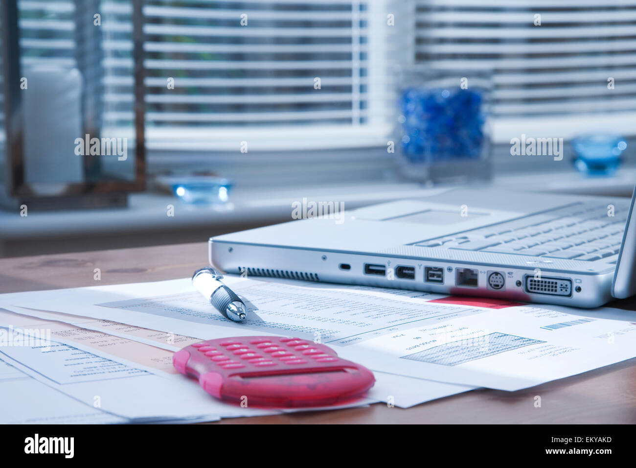 HouseHold Accounting using Calculator,Pen, lap top and Bank statement ...