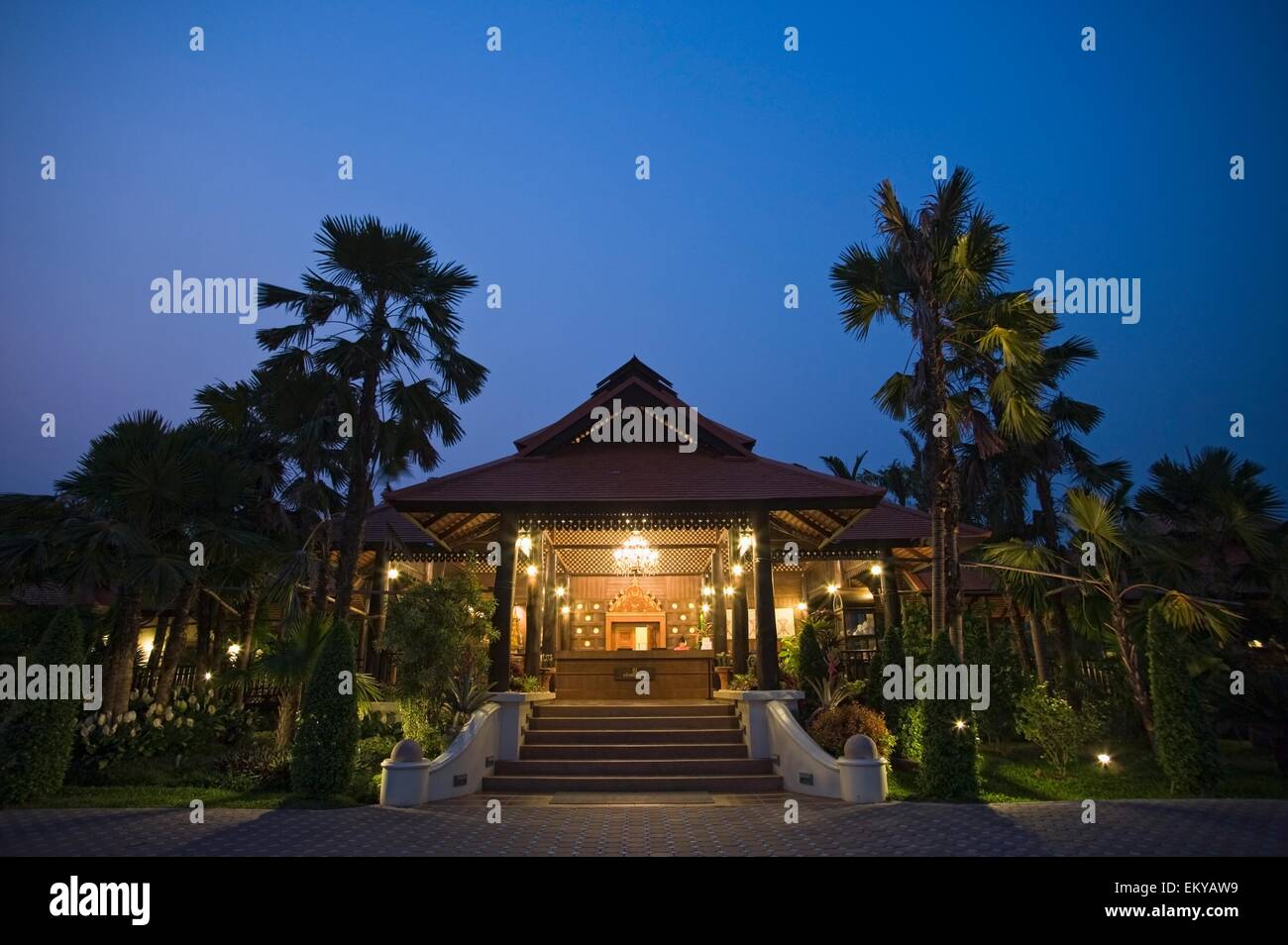 Steps Leading Up To An Outdoor Lobby Of A Hotel; Thailand Stock Photo ...