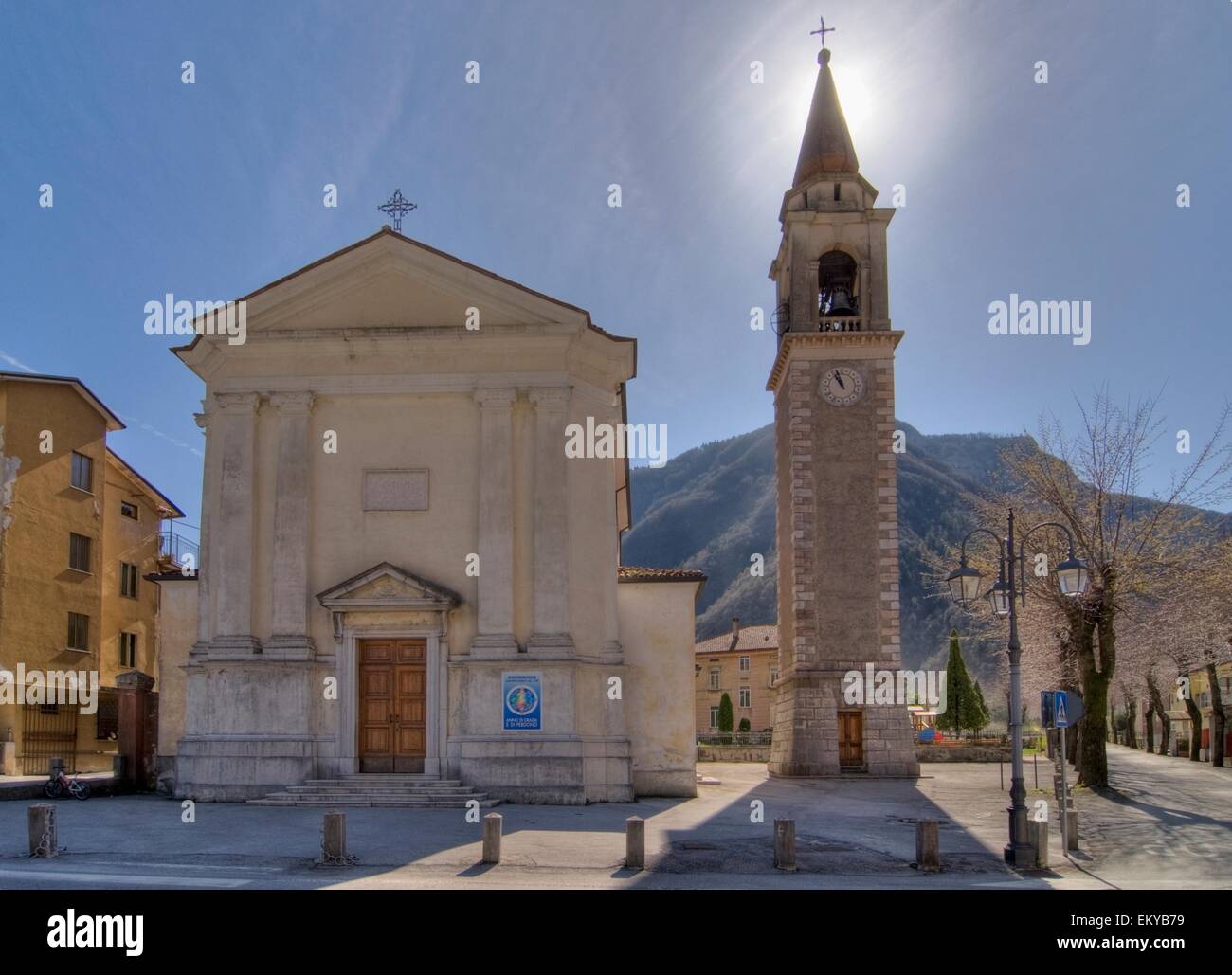 A Church With A Bell Tower; Pedescala, Vicenza, Italy Stock Photo - Alamy