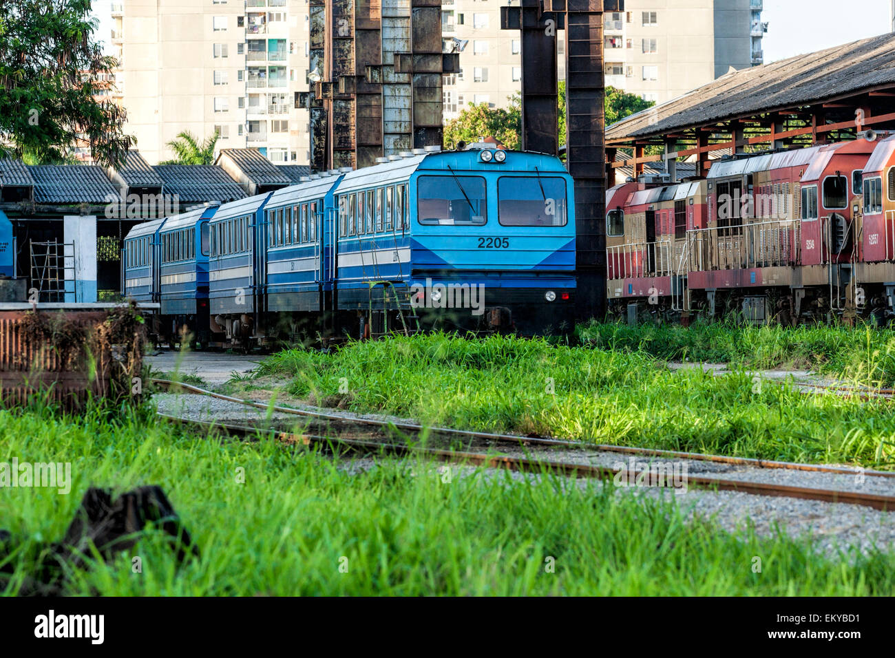 Old diesel trains in a railway yard in Havana Cuba Stock Photo - Alamy