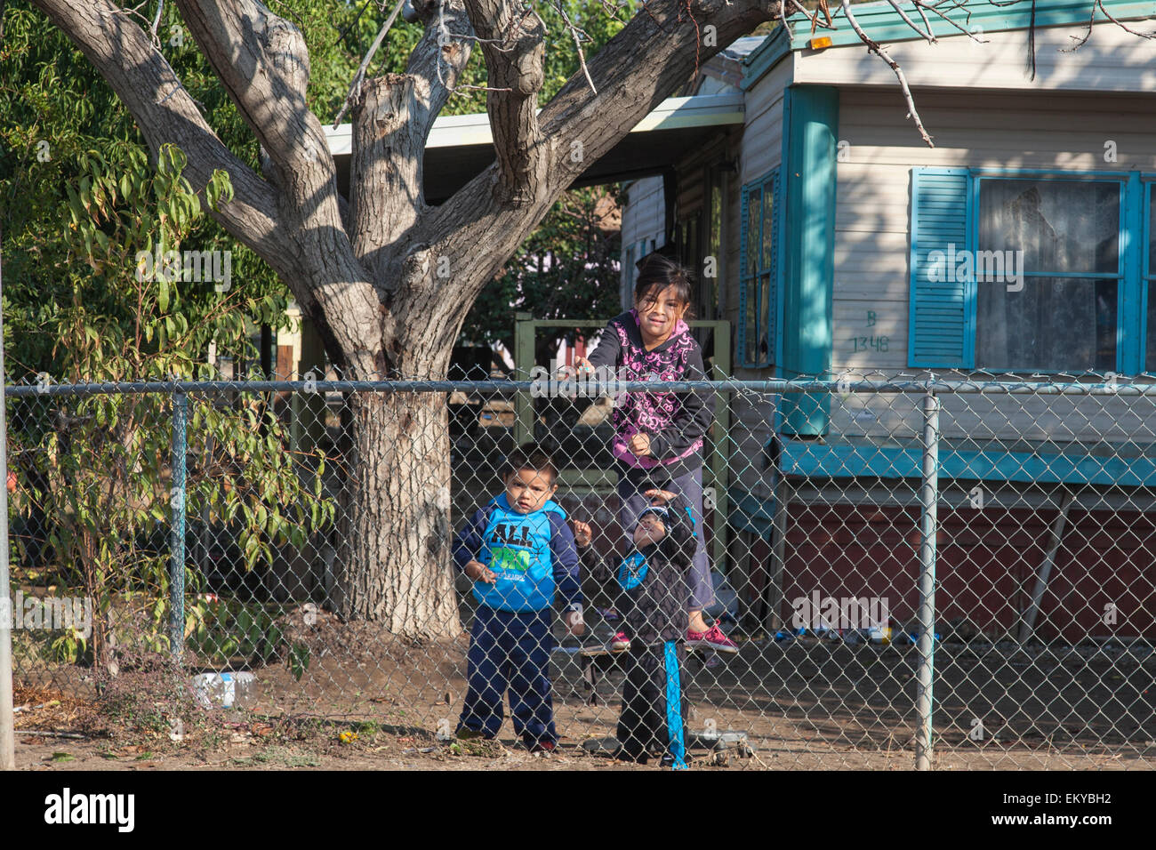Children in front of trailer home in East Porterville Of the 7,300 ...