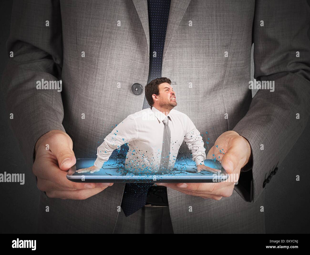 Trapped by technology Stock Photo - Alamy
