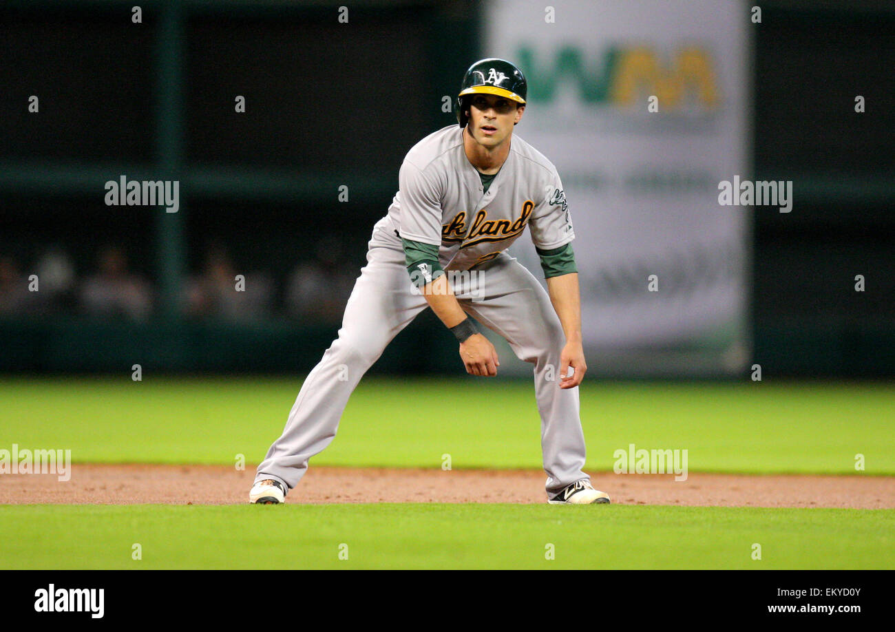 Houston, Texas, USA. 14th Apr, 2015. Oakland Athletics outfielder Sam ...