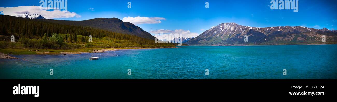 Bennett Lake And Nares Lake; Carcross, Yukon Territory, Canada Stock ...