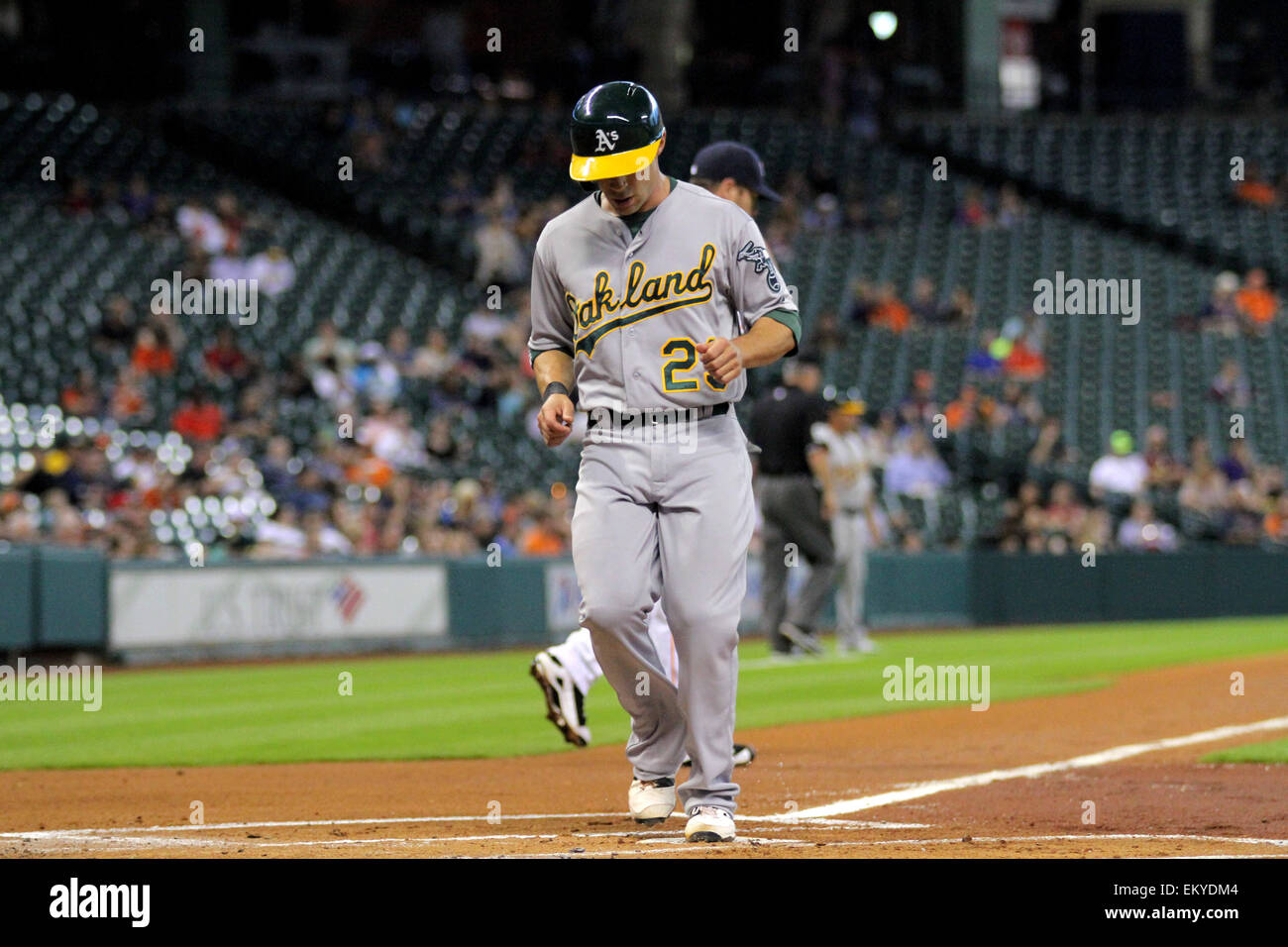 Houston, Texas, USA. 14th Apr, 2015. Oakland Athletics outfielder Sam ...