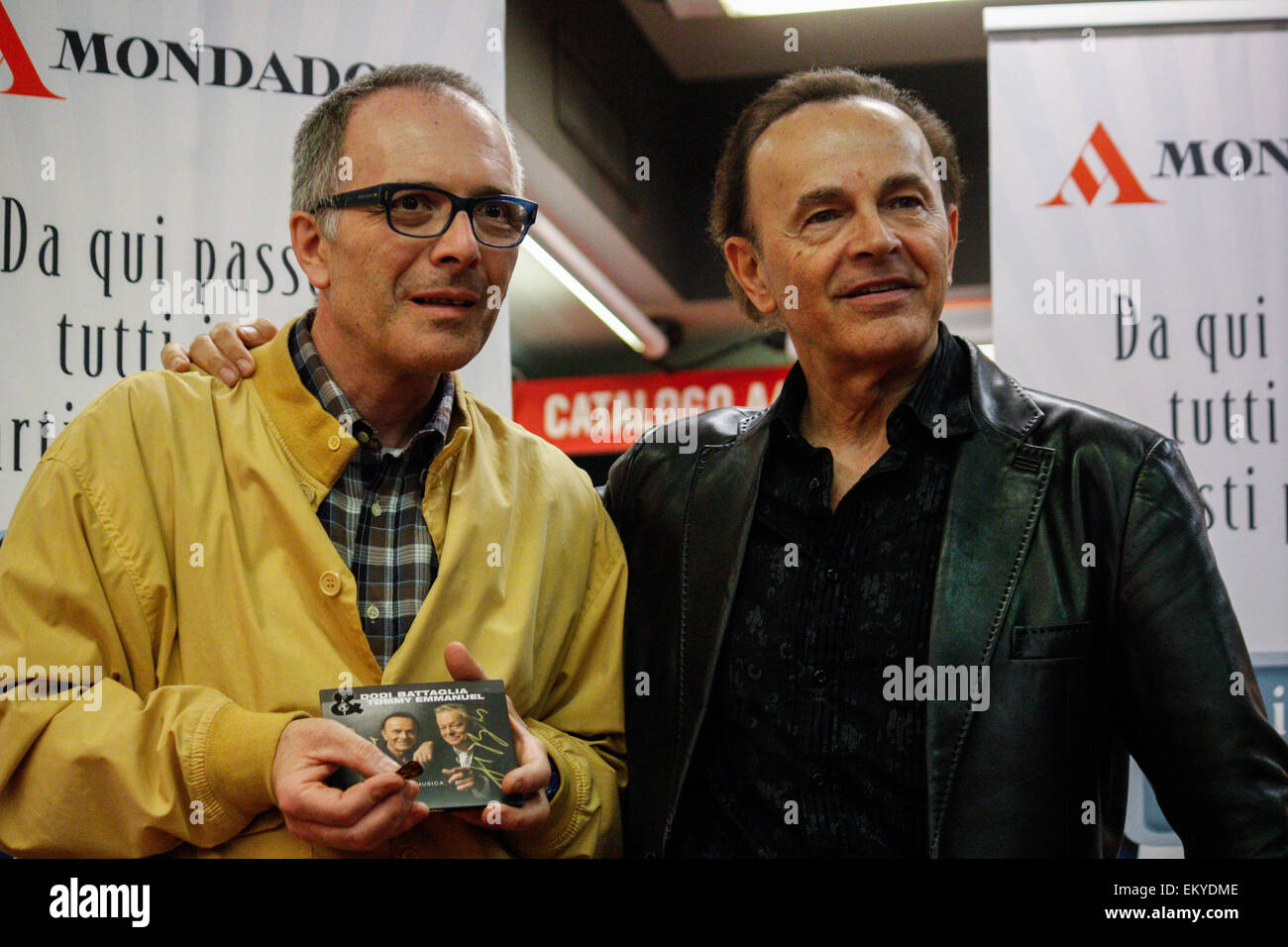 Turin, Italy. 14th Apr, 2015. The Italian singer Dodi Battaglia with a ...