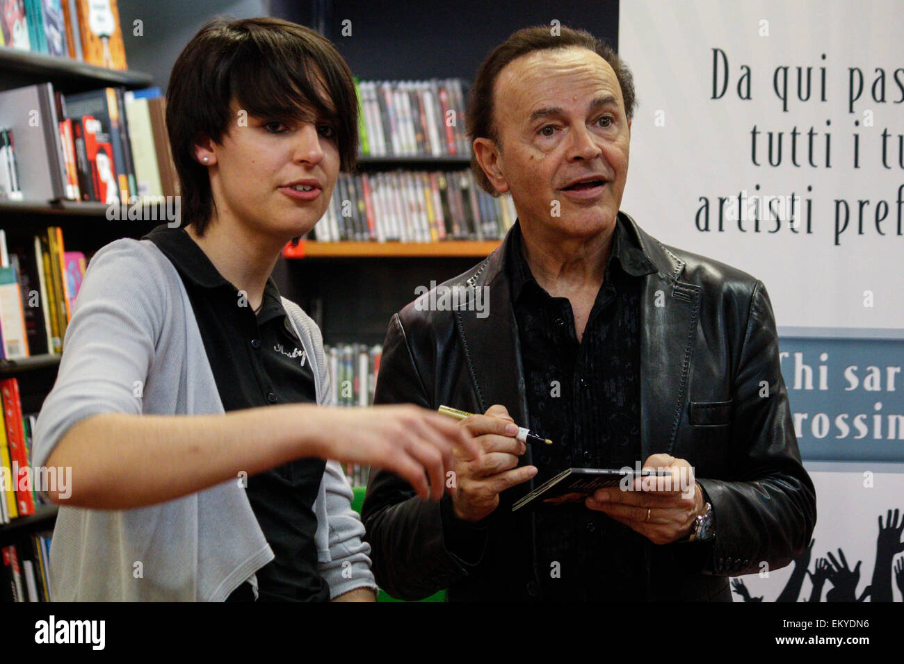 Turin, Italy. 14th Apr, 2015. The Italian singer Dodi Battaglia with a ...