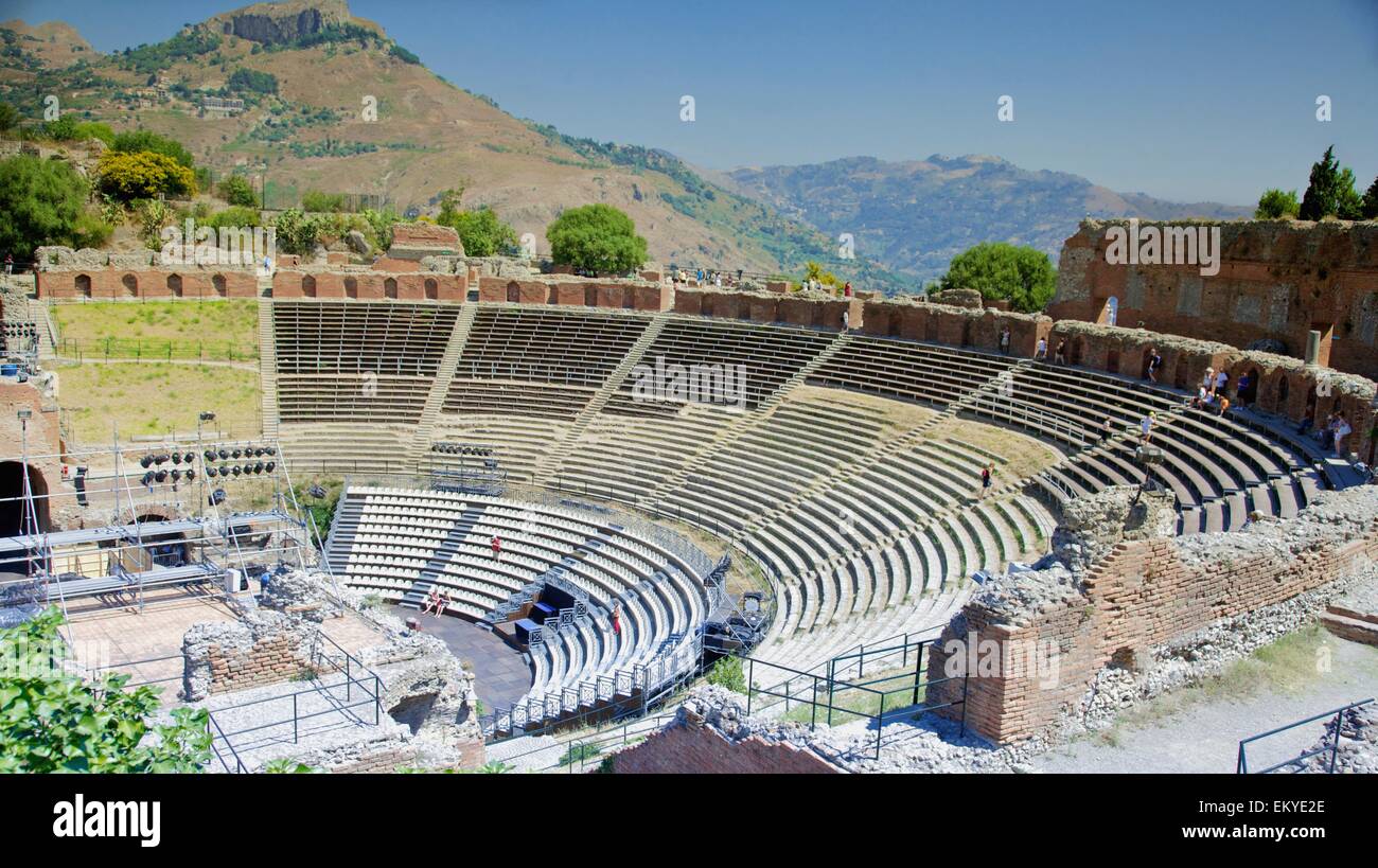 Greek Amphitheatre; Taormina, Sicily, Italy Stock Photo - Alamy