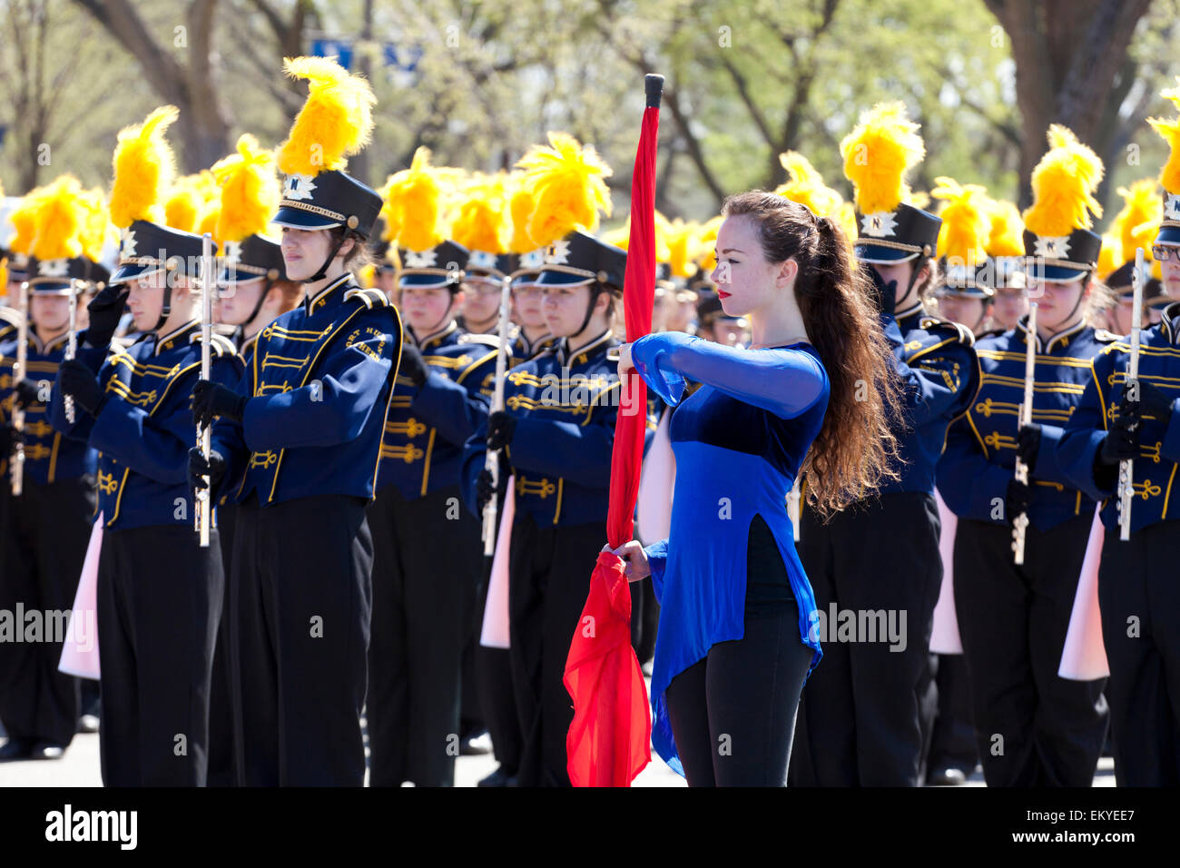 School marching band flag hi-res stock photography and images - Alamy