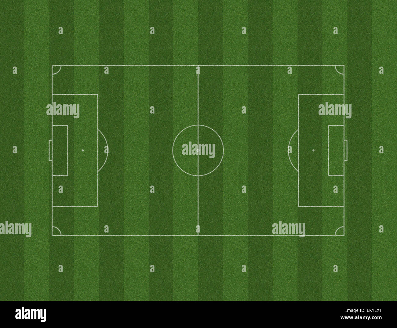 A soccer pitch marked in white on green grass Stock Photo - Alamy