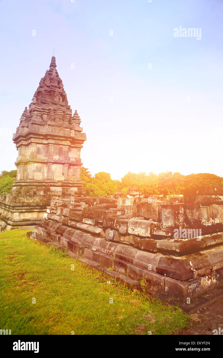 Beautiful ruin of the ancient temple of hindu temple of Prambanan, East ...