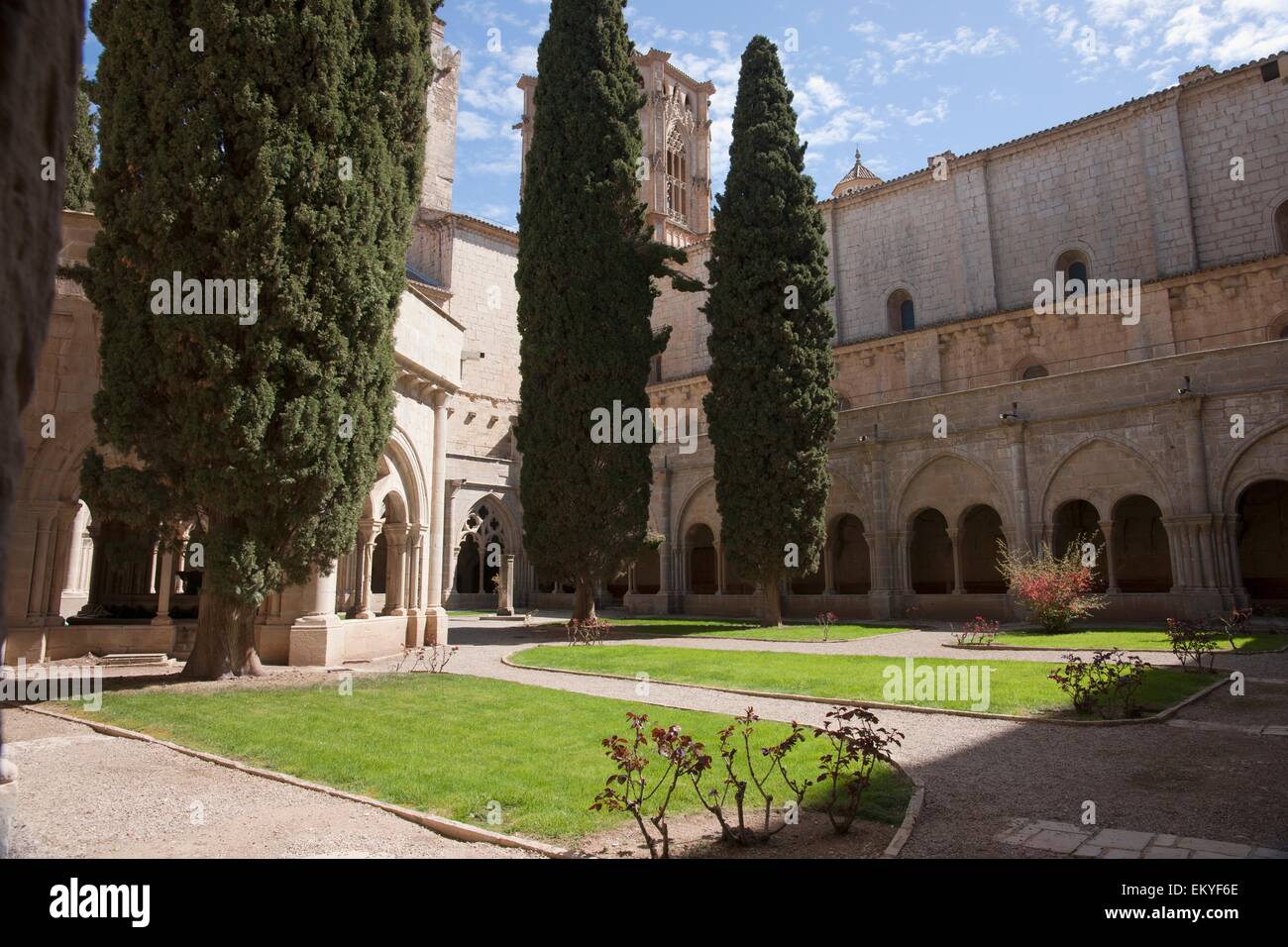 Cloister Of Poblet Monastery; Poblet, Spain Stock Photo - Alamy