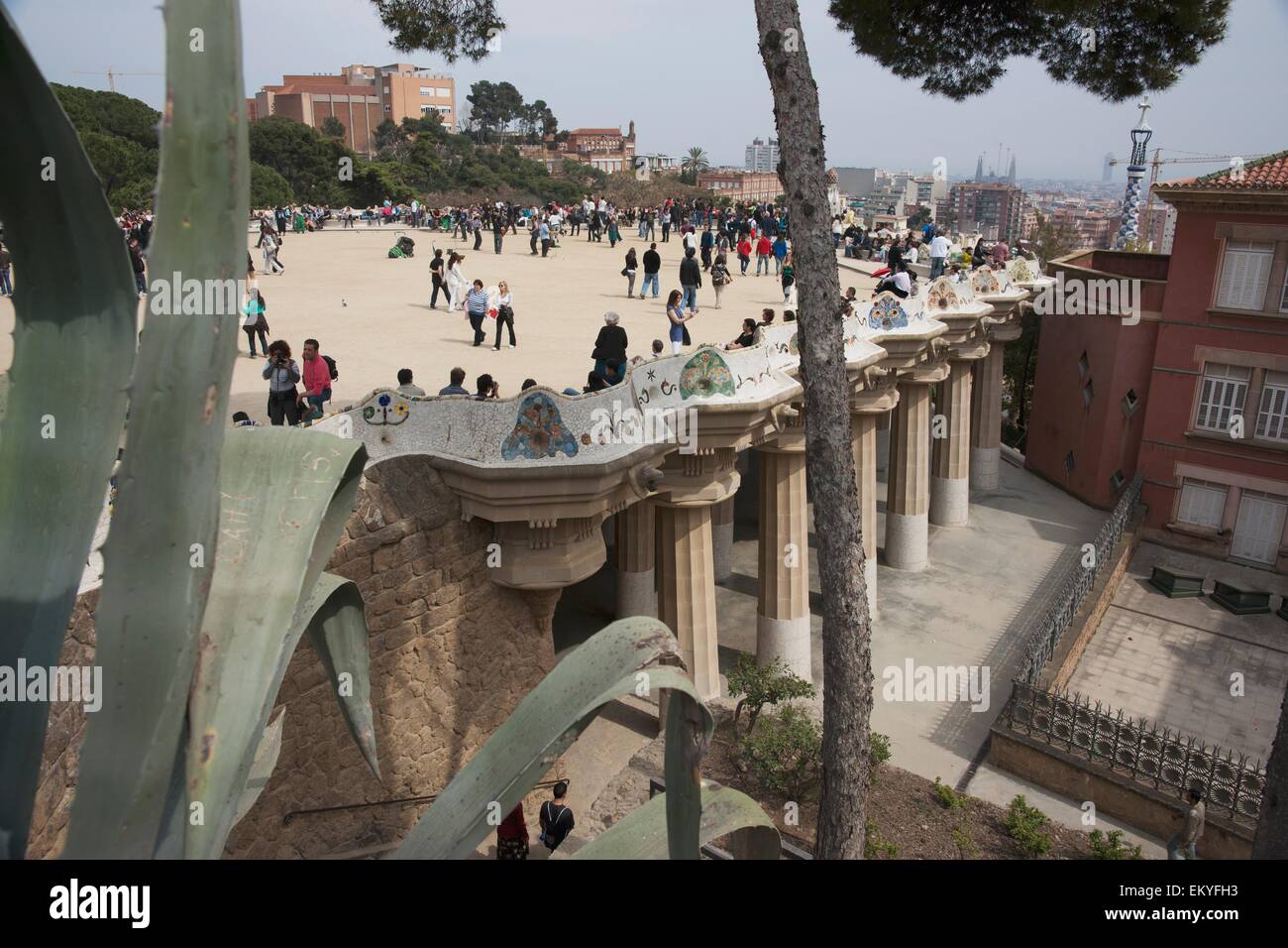 Looking Down On The Public Square, Gran Placa Circular; Barcelona ...