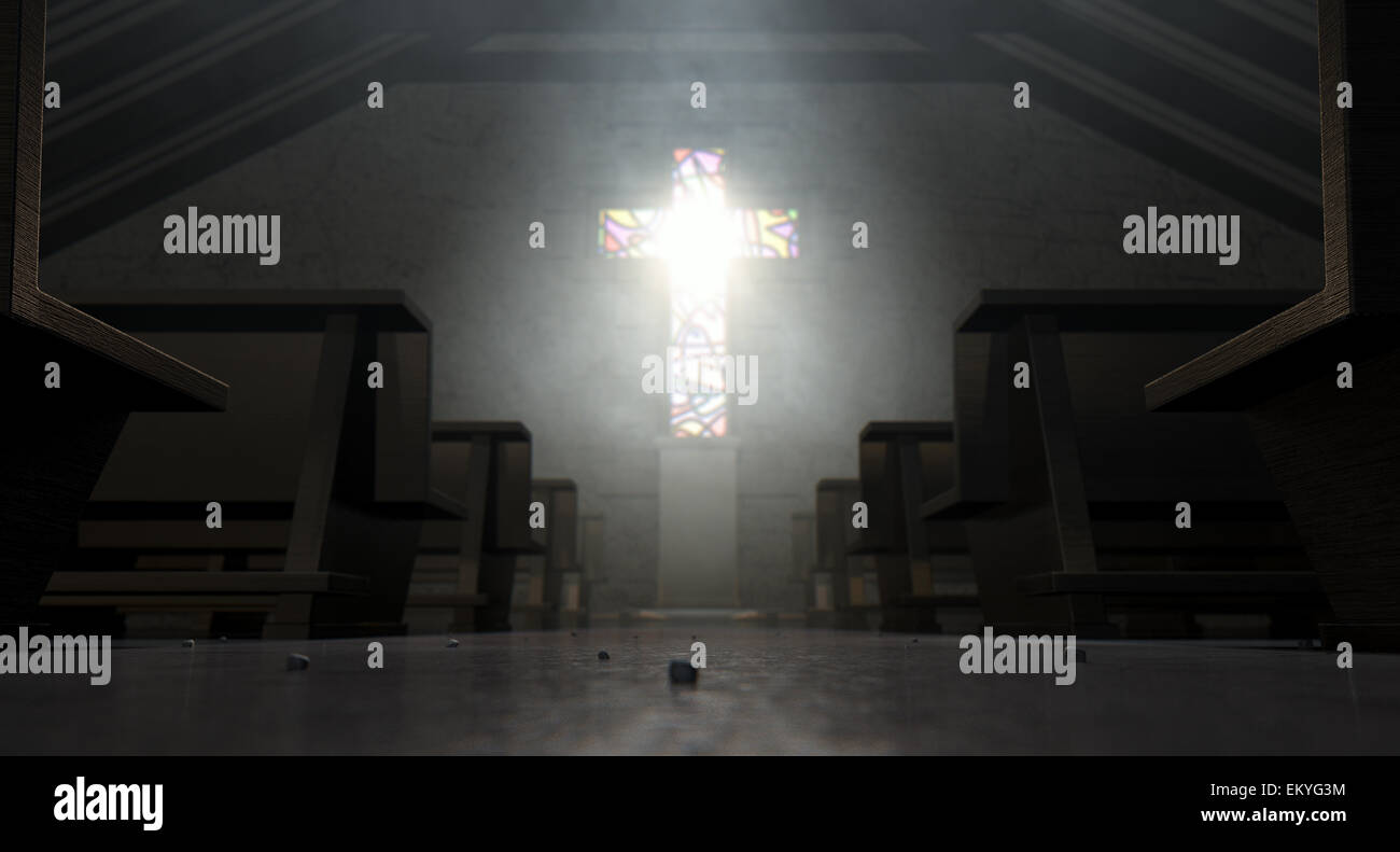 Dim old church interior lit hi-res stock photography and images - Alamy