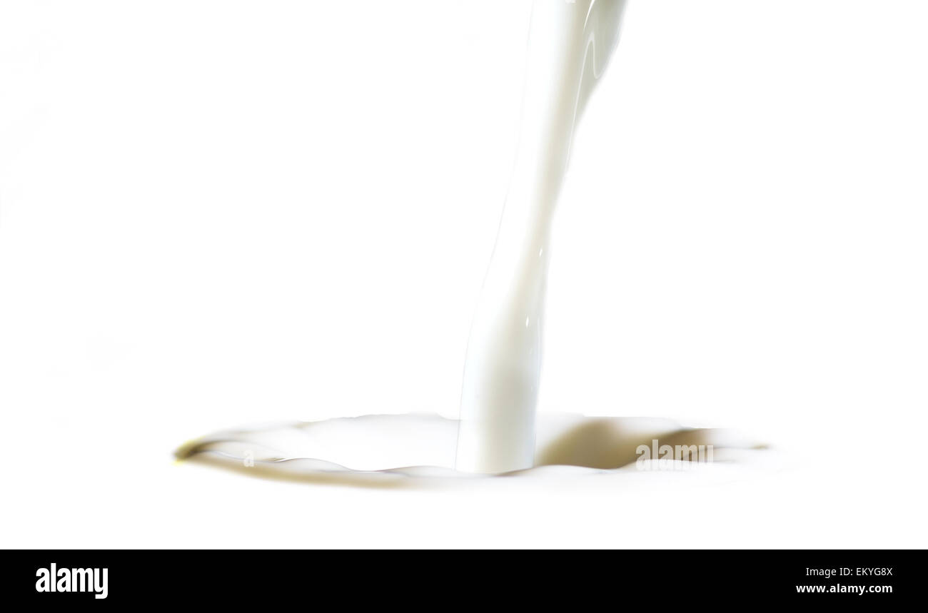 Milk splash isolated on white background photography Stock Photo - Alamy