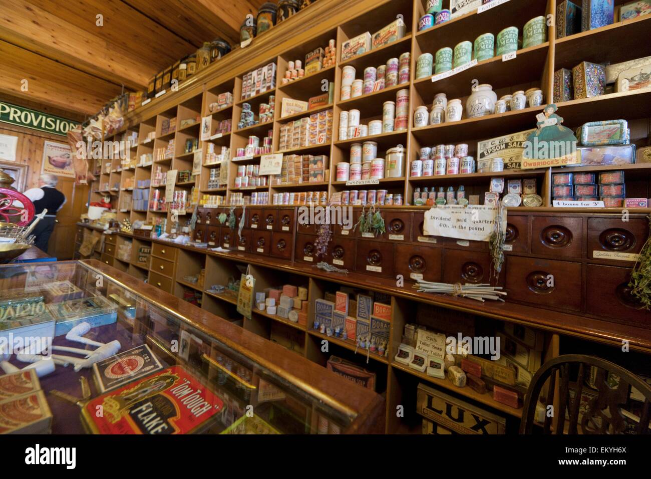 A Shop With A Variety Of Goods On Display; Beamish, Durham, England ...
