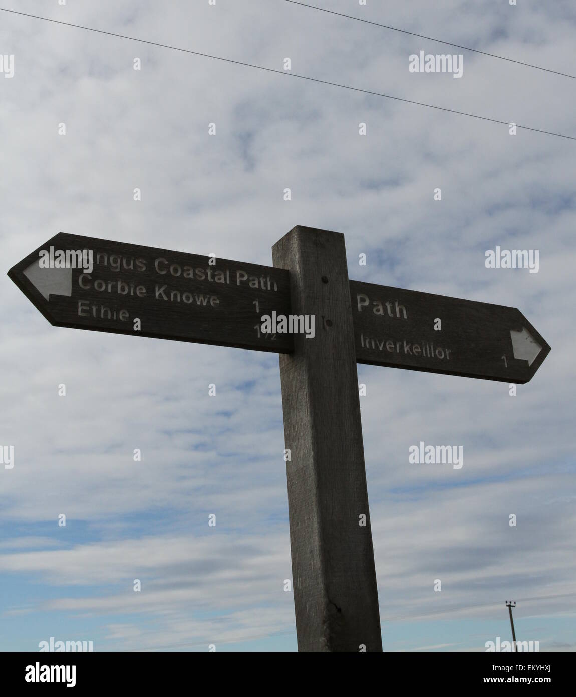 Angus coastal path sign hi-res stock photography and images - Alamy