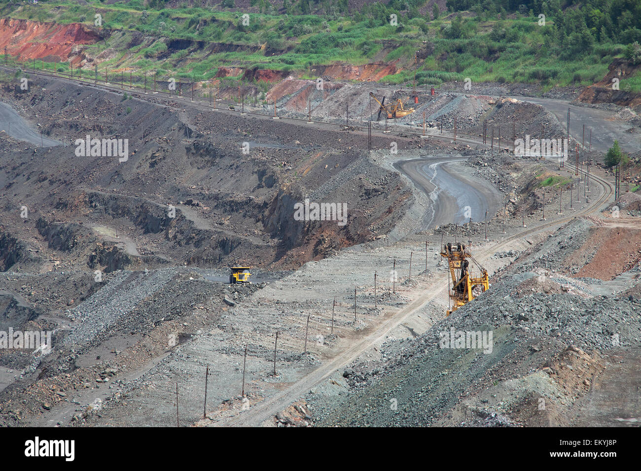 View to the iron ore opencast mining site Stock Photo - Alamy