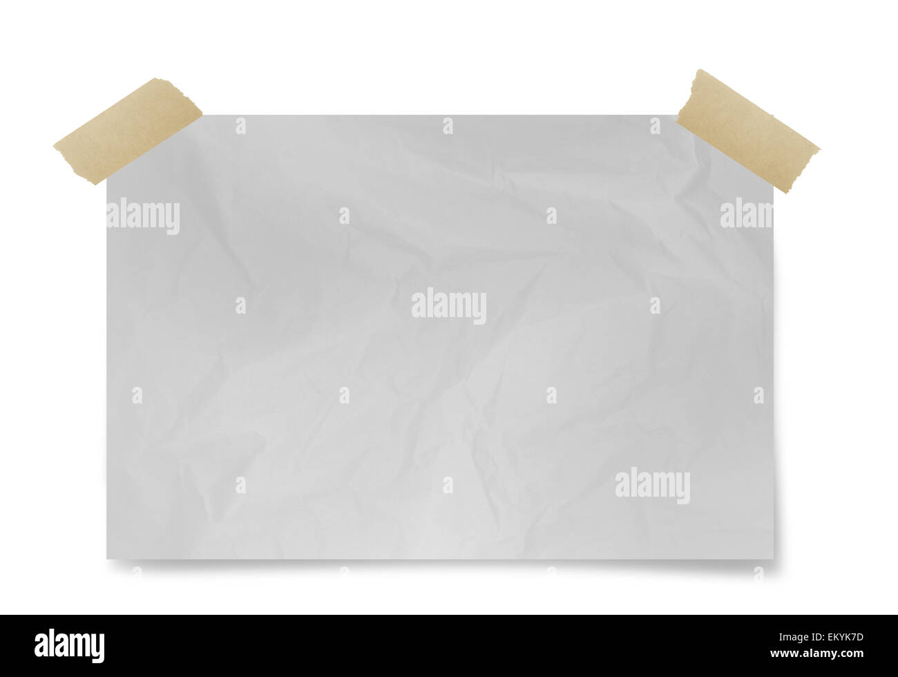 Crumpled white paper sheet with adhesive tape isolated on white ... Crumpled white paper sheet with adhesive tape isolated on white ...