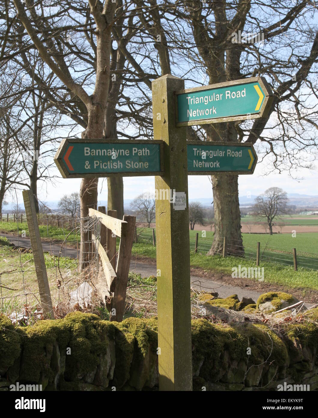 Sign for Keillor standing stone Scotland April 2015 Stock Photo - Alamy