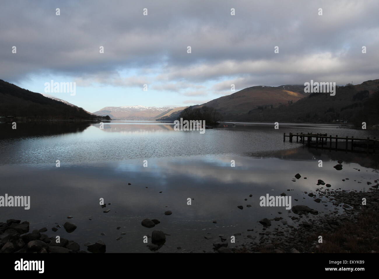 Reflections in Loch Earn Scotland April 2015 Stock Photo - Alamy