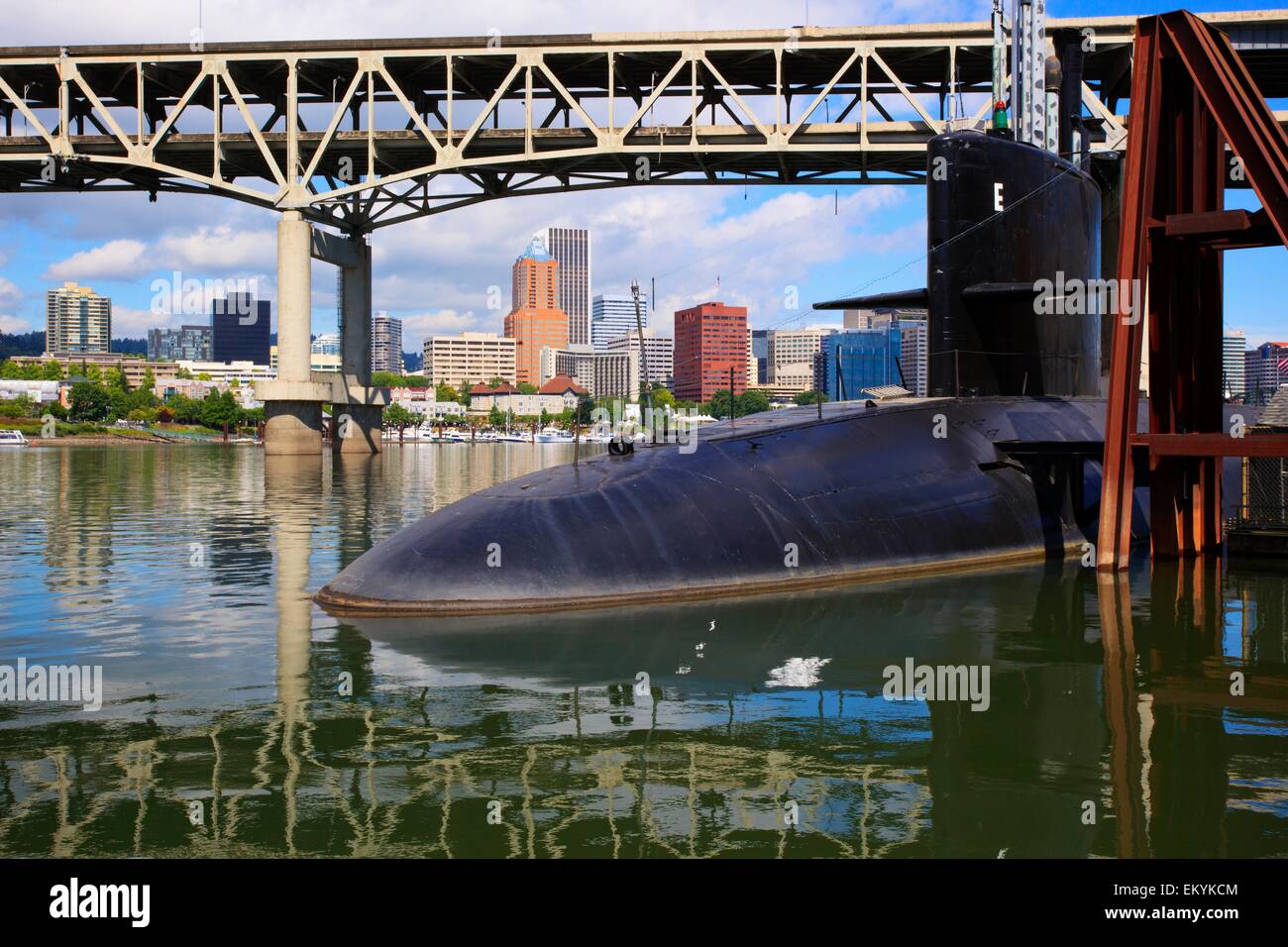 Omsi Blueback Submarine In The Willamette River; Portland, Oregon ...