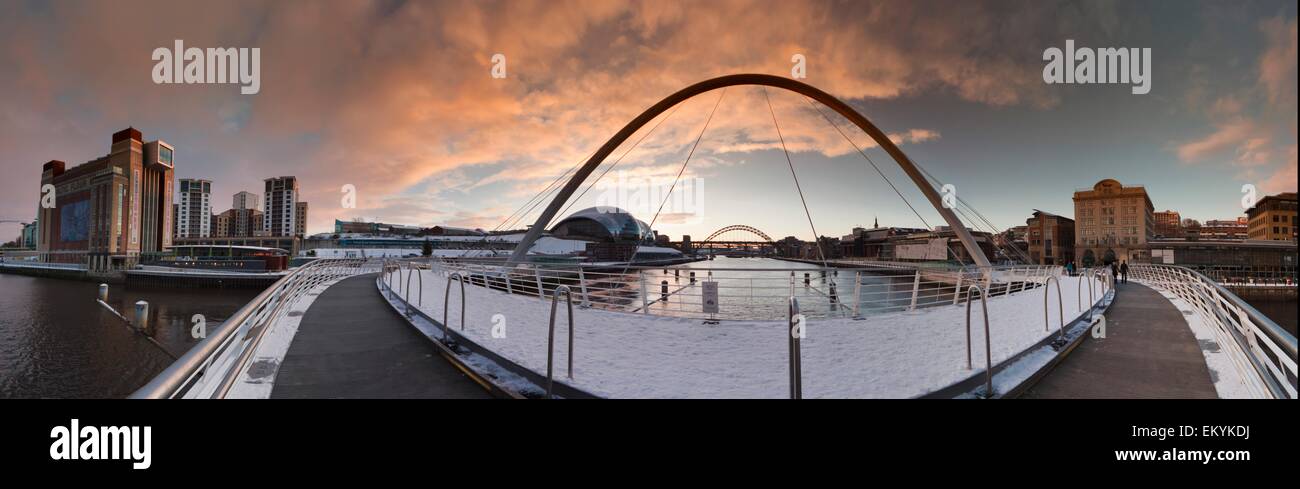Waterfront Of Winking Eye Bridge; Newcastle, England Stock Photo - Alamy