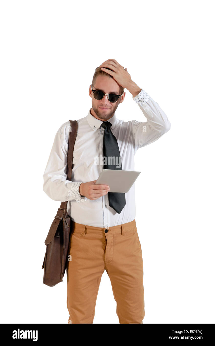 Young handsome business man isolated on white background Stock Photo ...