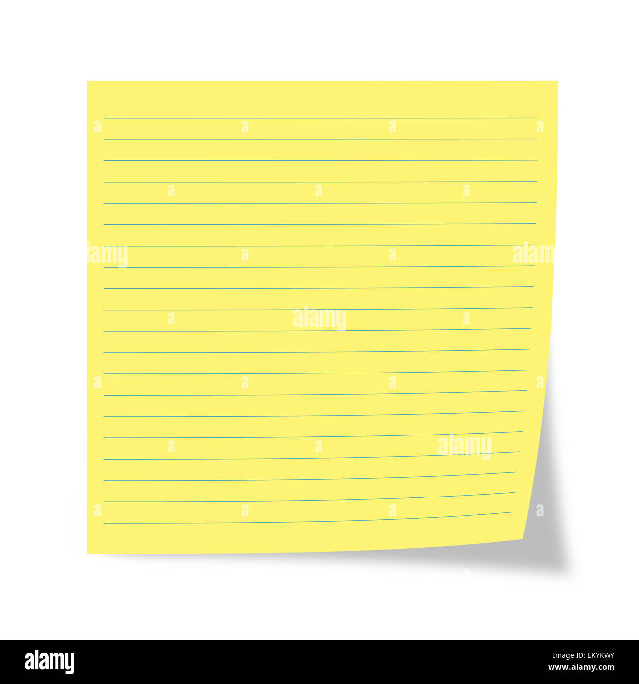 Yellow post it with stripes on a white background Stock Photo - Alamy