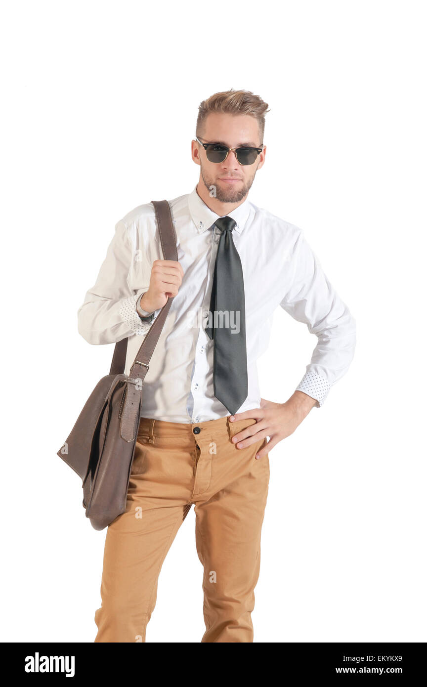 Young handsome business man isolated on white background Stock Photo ...