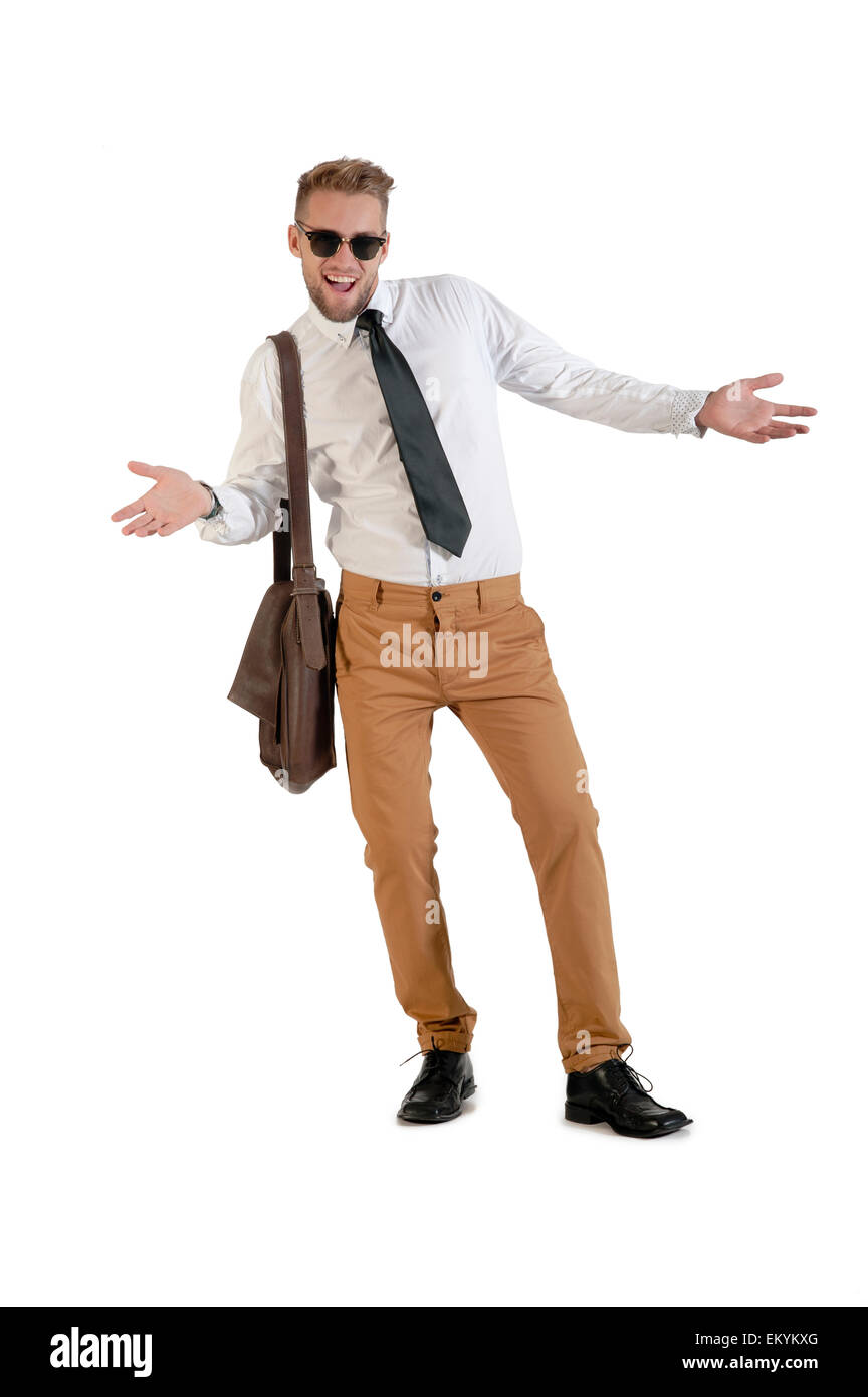 Young handsome business man isolated on white background Stock Photo ...