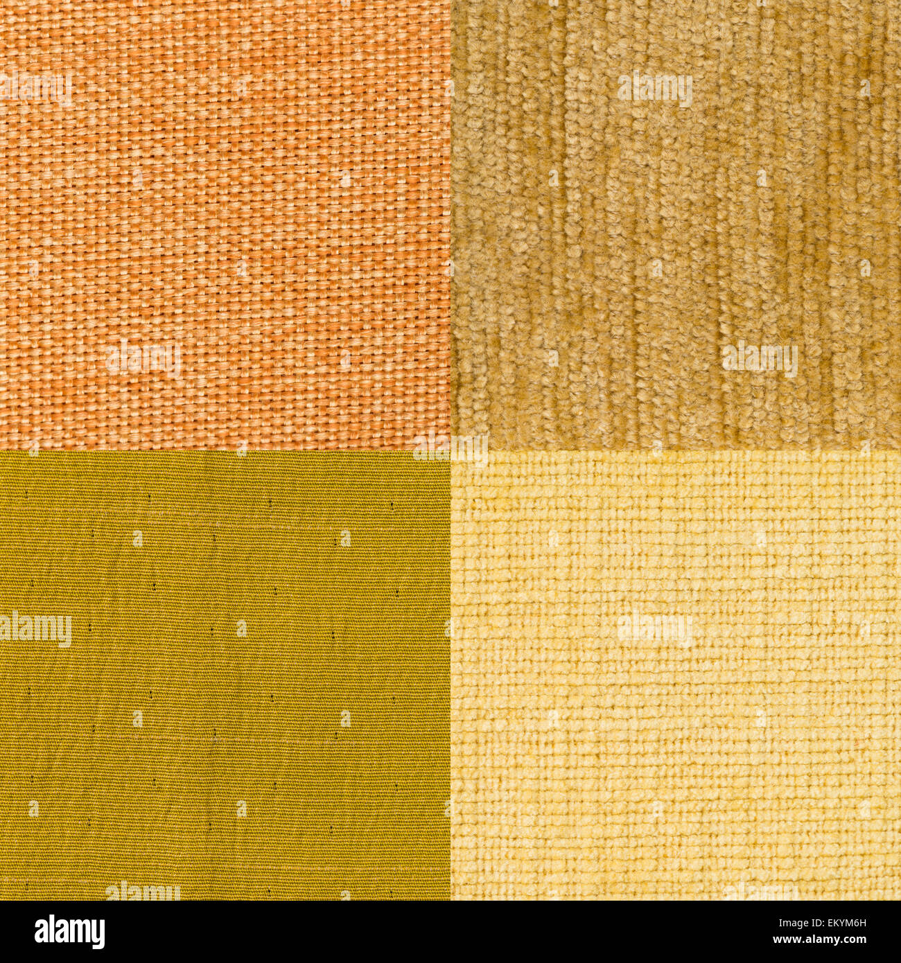 Set of yellow fabric samples, texture background Stock Photo - Alamy