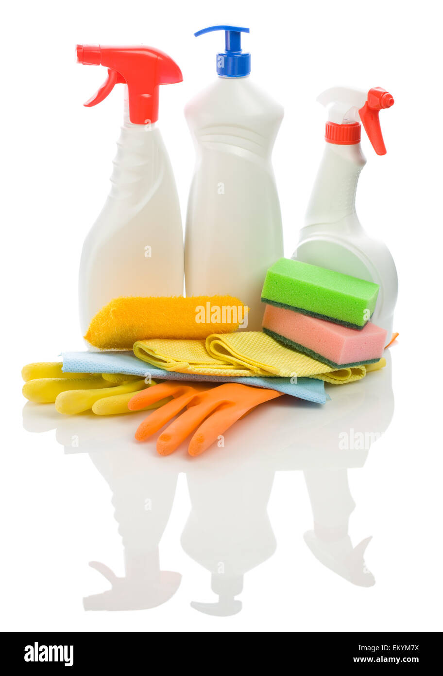 big set of objects for cleaning Stock Photo - Alamy