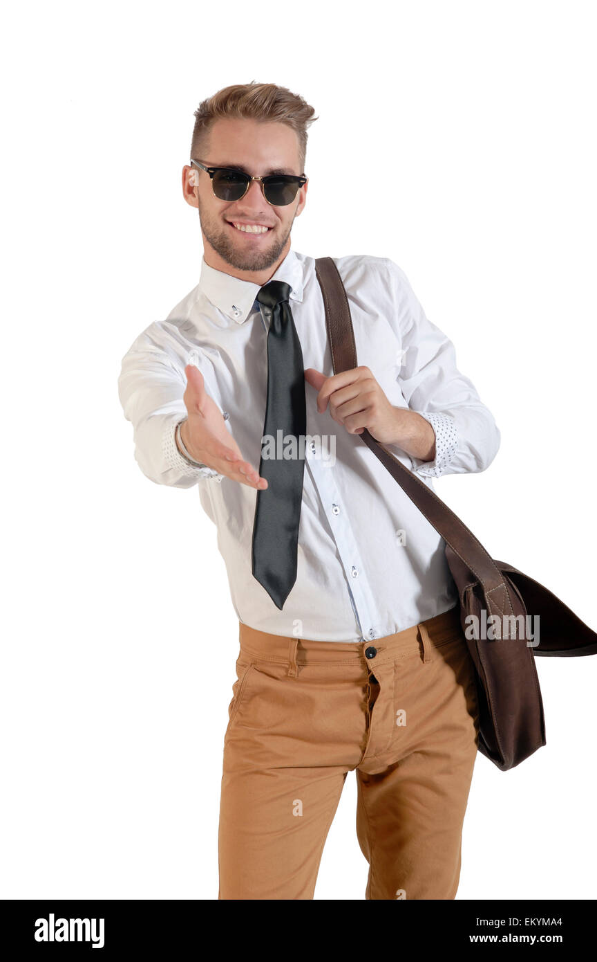 Young handsome business man isolated on white background Stock Photo ...