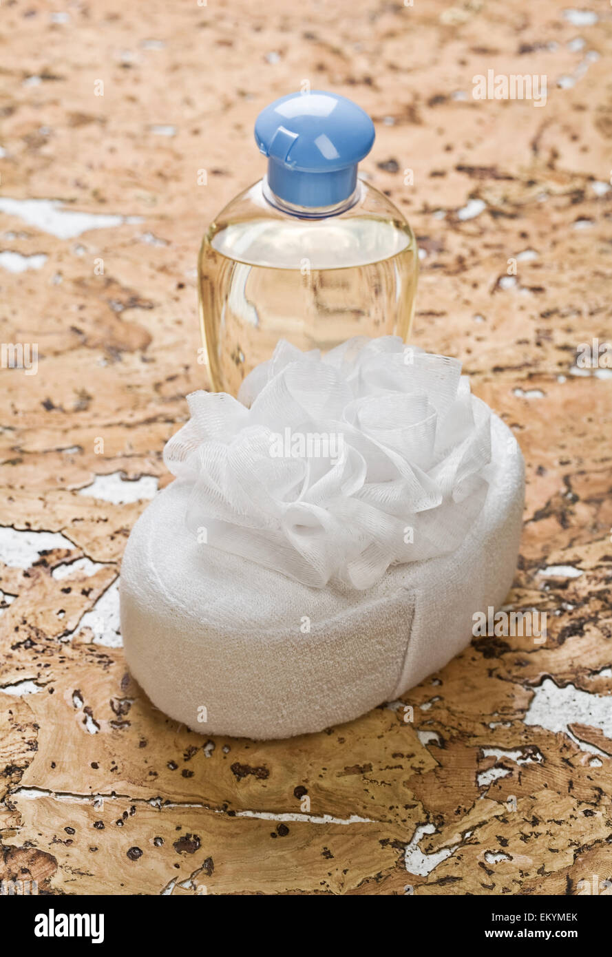 bath sponge with bottle Stock Photo - Alamy