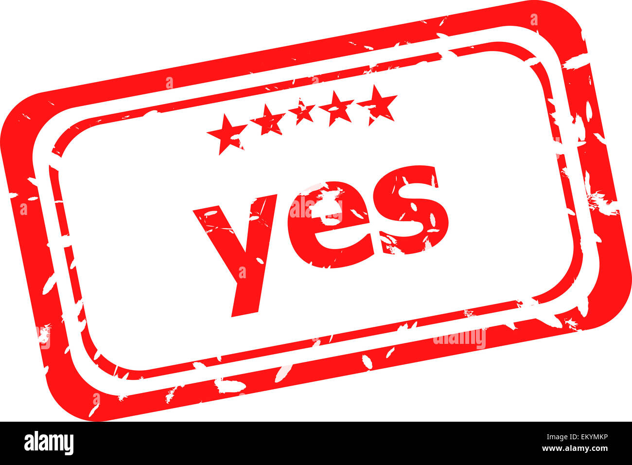 yes red rubber stamp over a white background Stock Photo - Alamy