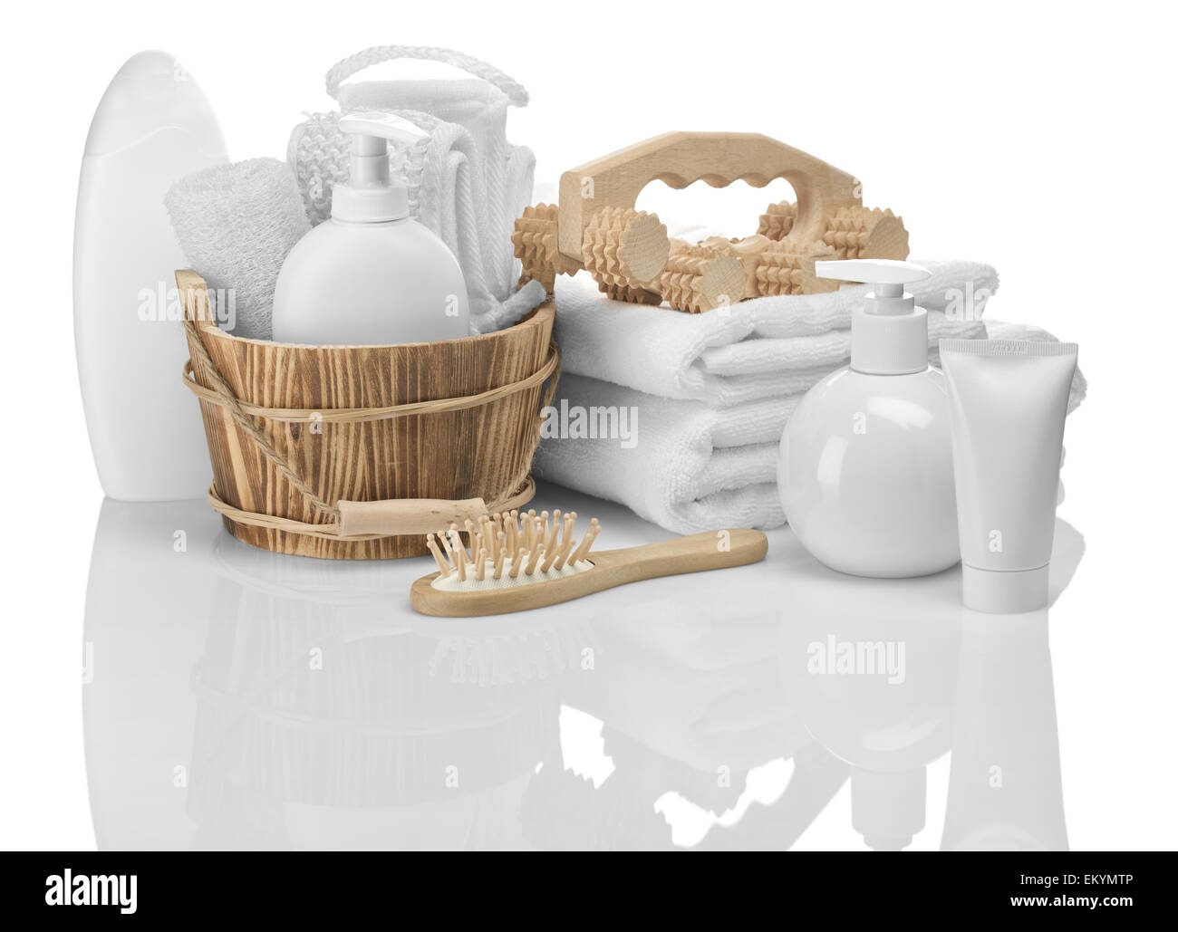 composition of bathing accessories Stock Photo - Alamy