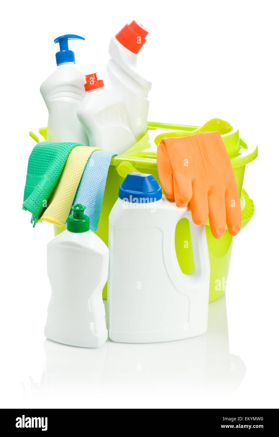 composition of objects for cleaning Stock Photo - Alamy