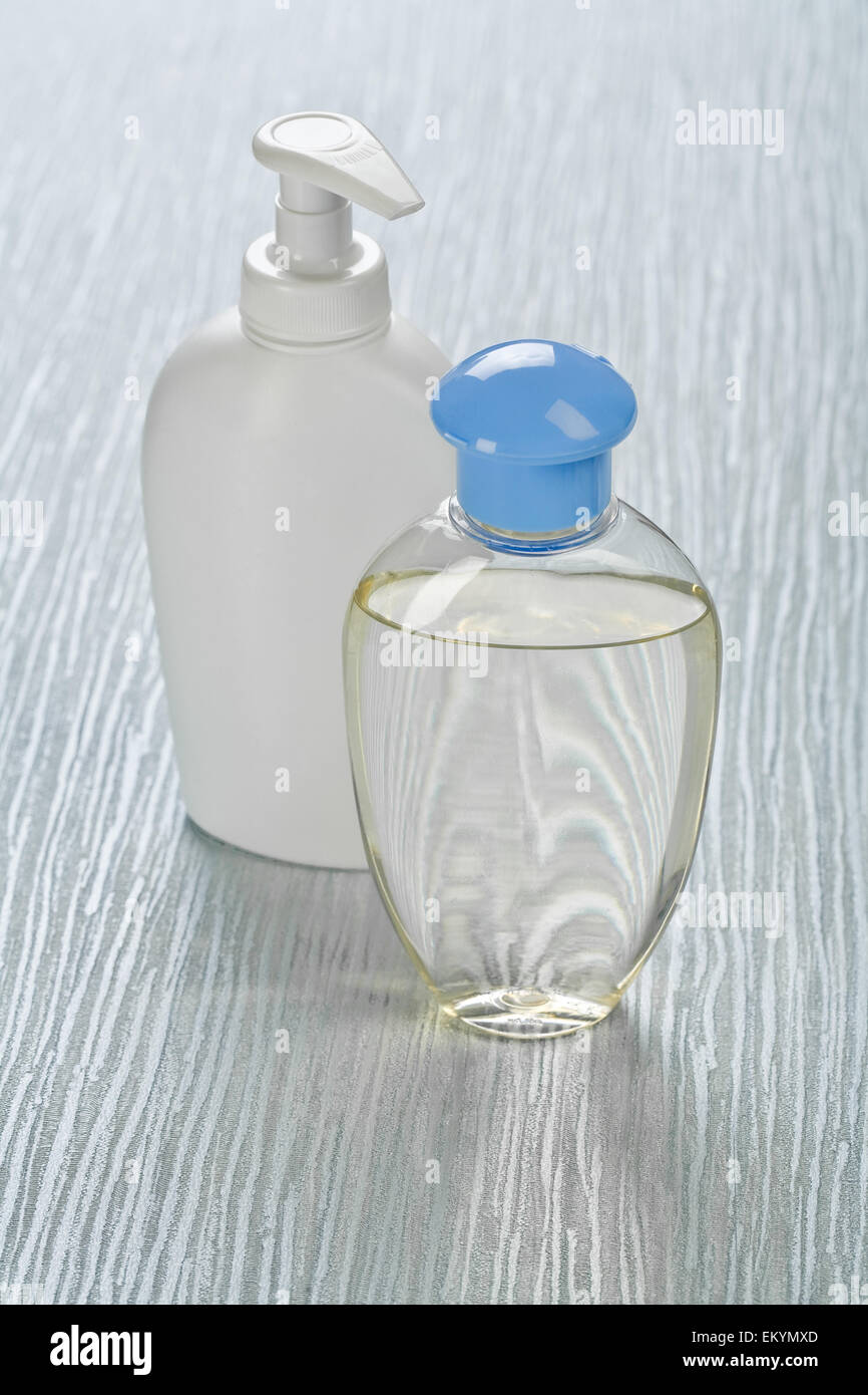 transparent and white bottles Stock Photo - Alamy
